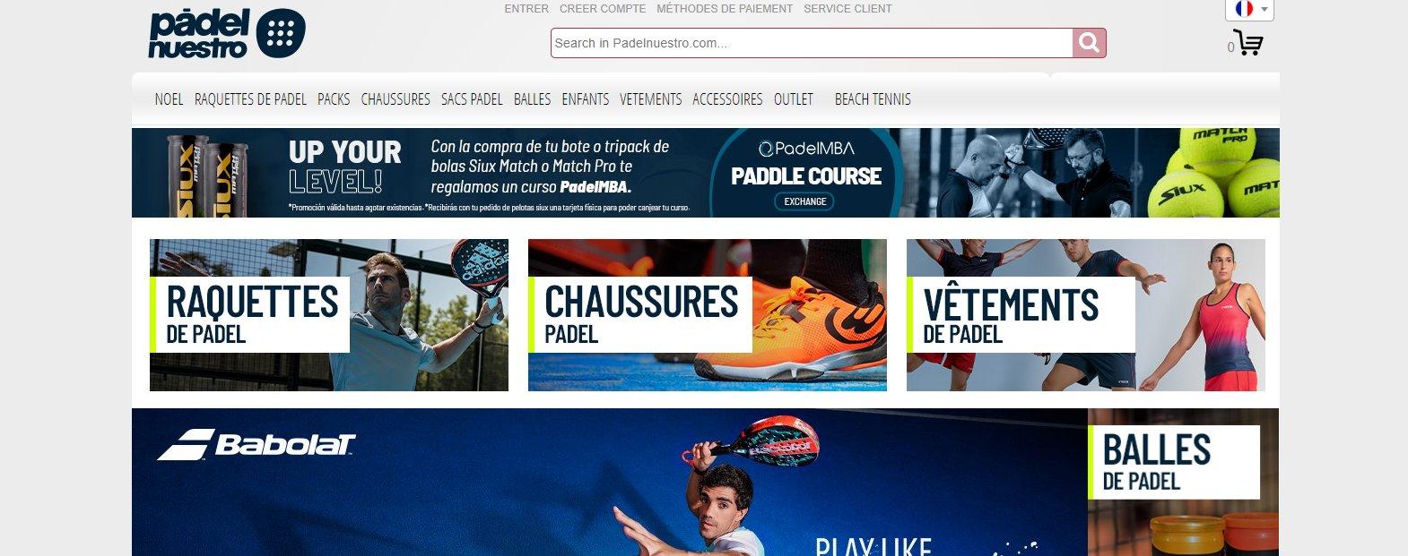 Les 10 meilleurs magasins de padel en ligne